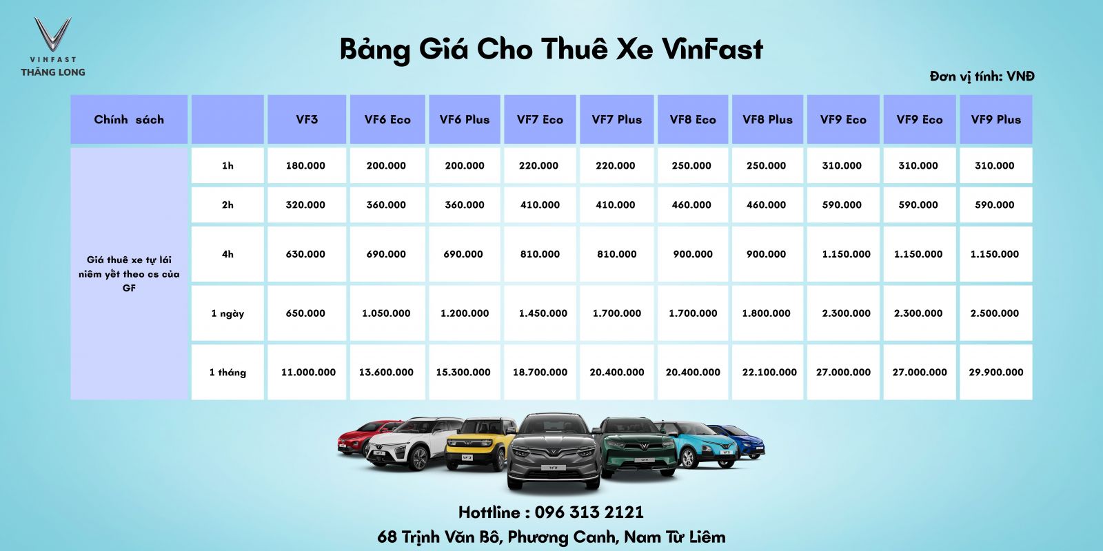 VinFast Thăng Long Chính Thức Mở Dịch Vụ Cho Thuê Xe Điện